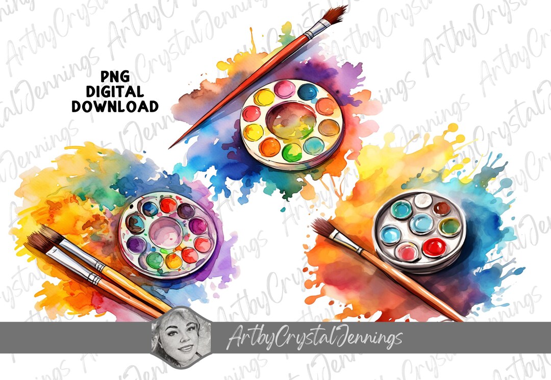 Artist Paint Palette PNG Clipart: Watercolor Painting (digital Download ...