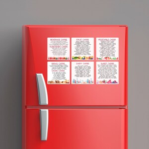 Carb Counting Type 1 Diabetes Magnets, Carbohydrate Count Magnets, Type ...