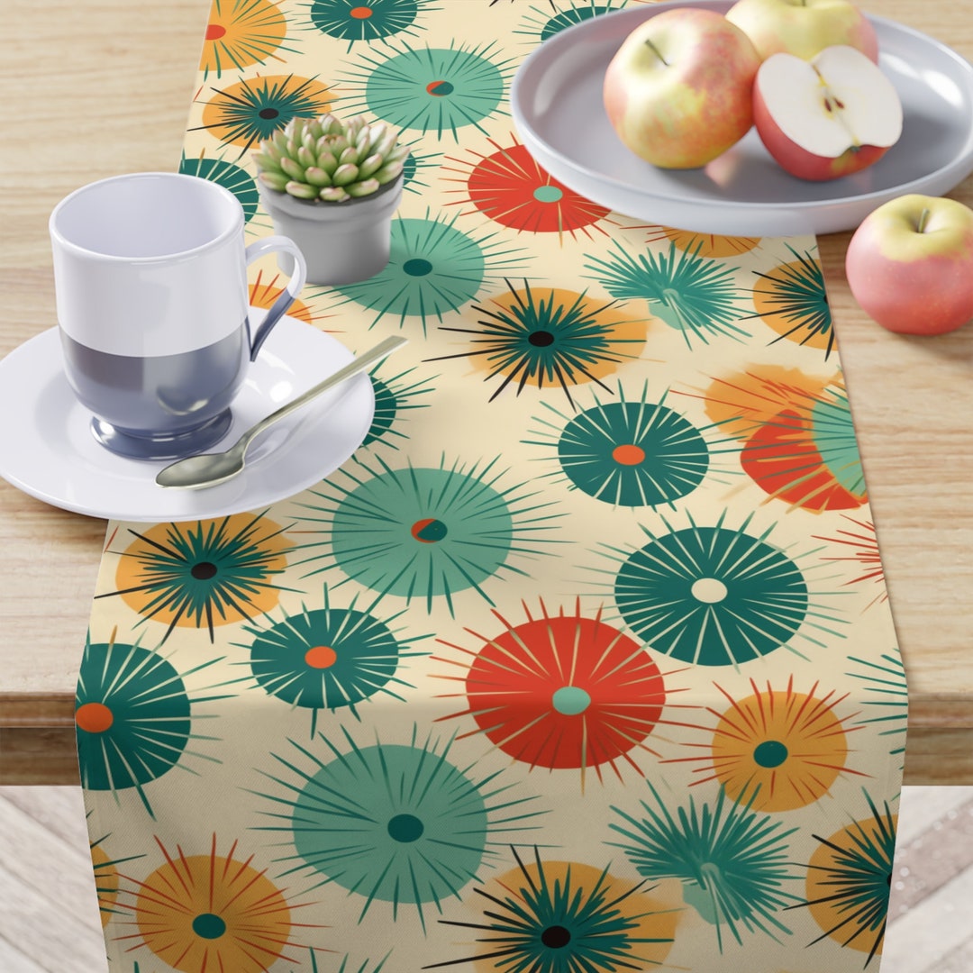 Mid Century Modern Table Runner, Retro Kitchen Decor, Vintage Inspired ...