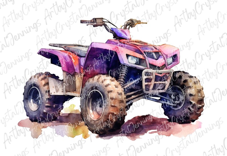 Watercolor ATV Clipart: 4 Wheeler PNG Designs (digital Download) - Etsy