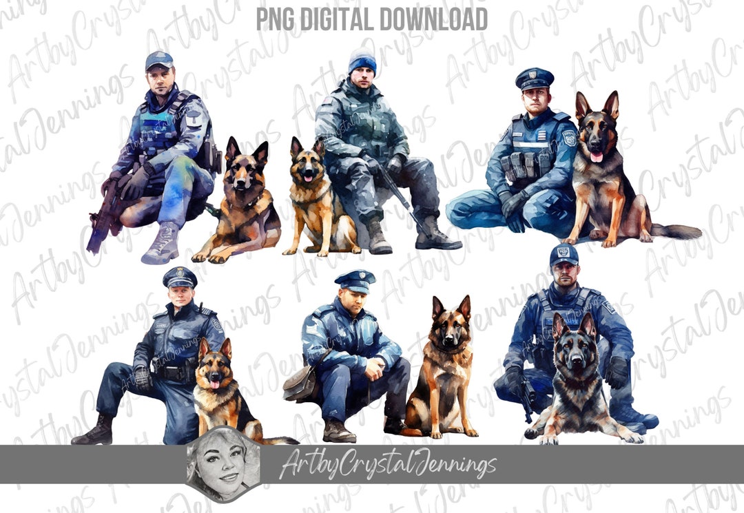 Police K9 Design, Watercolor Police Instant Download, Cops PNG DIGITAL ...