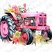 Pink Farm Tractor Watercolor Tractor Instant Download Pink Tractor PNG ...