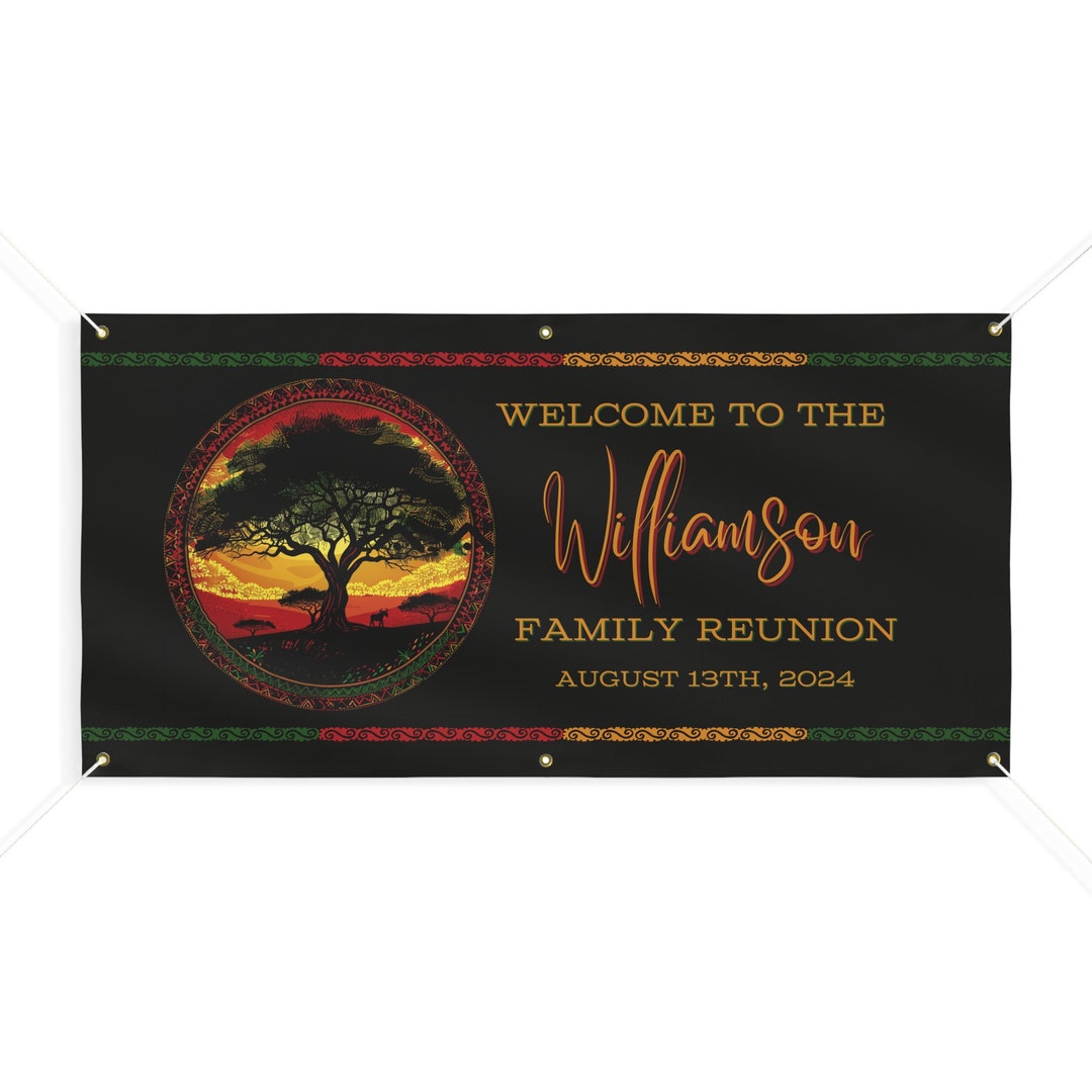 Personalized Family Reunion Banner, Family Reunion Sign, Family Tree ...