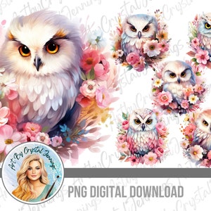 Floral Owl Design, Owl Bird Instant Download, Owl Gift PNG DIGITAL ...
