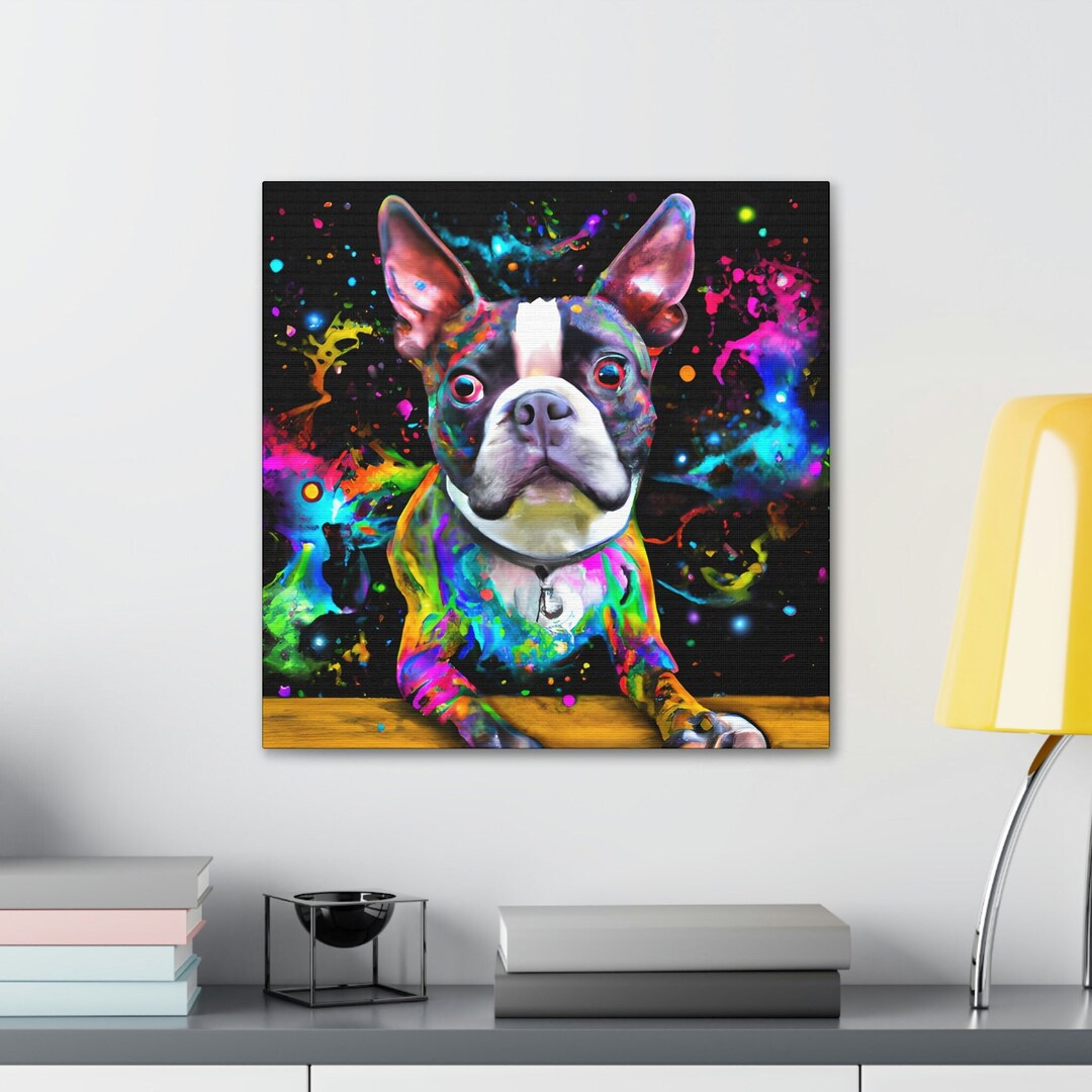 Boston Terrier Wall Art, Dog Wall Decor, Dog Art for Wall, Boston ...