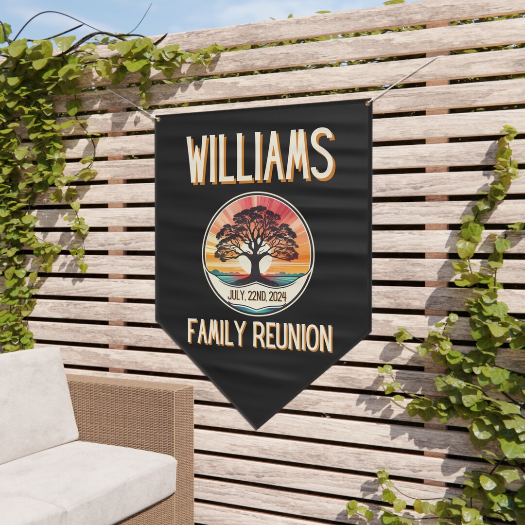 Large Personalized Family Reunion Pennant Sign, Family Gathering Banner ...