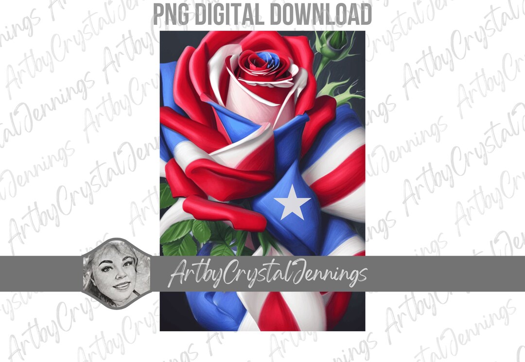 Puerto Rico Floral Rose Design, Puerto Rican T Shirt Design Instant ...