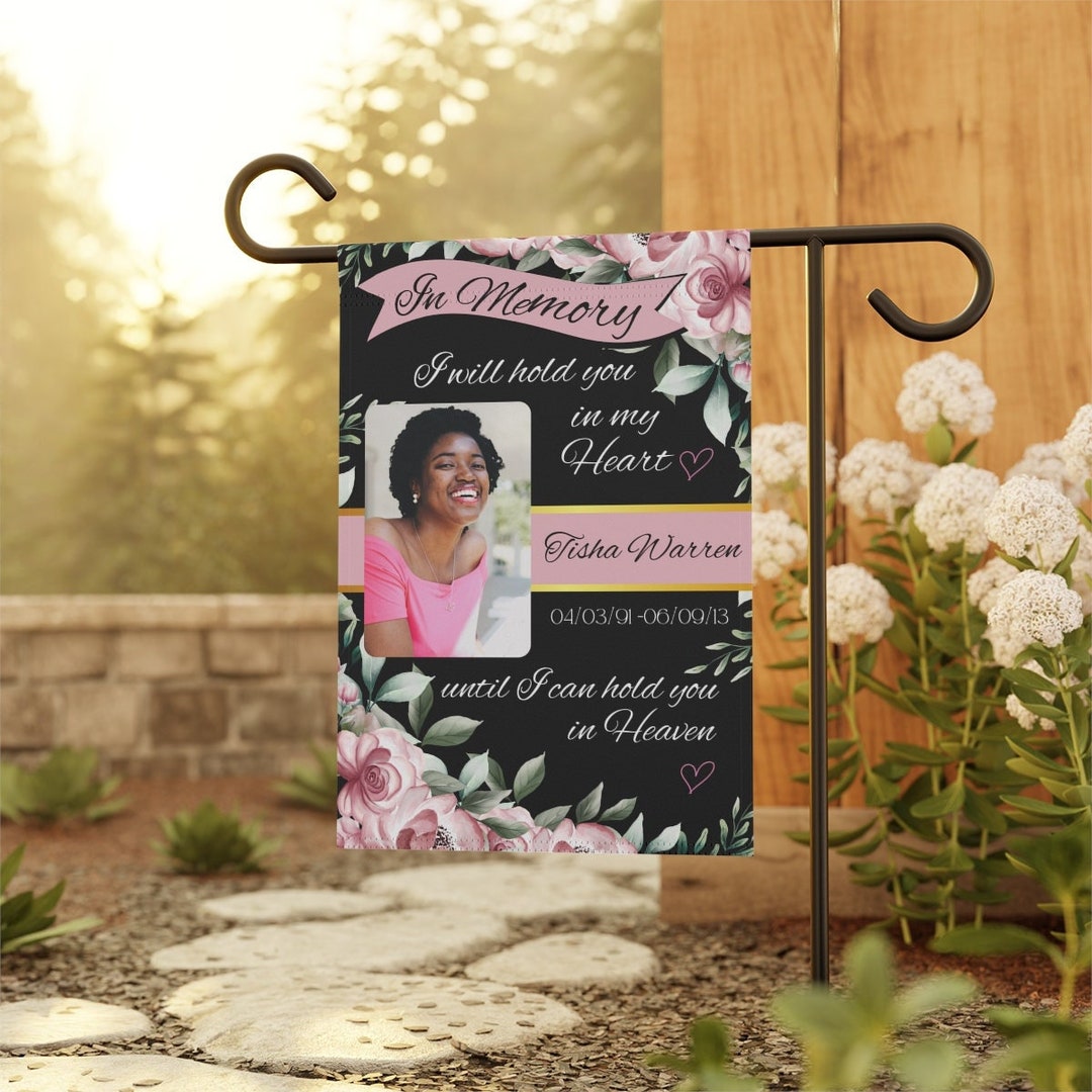 Cemetery Flag Personalized Photo Memorial, Cemetery Photo Marker, in ...