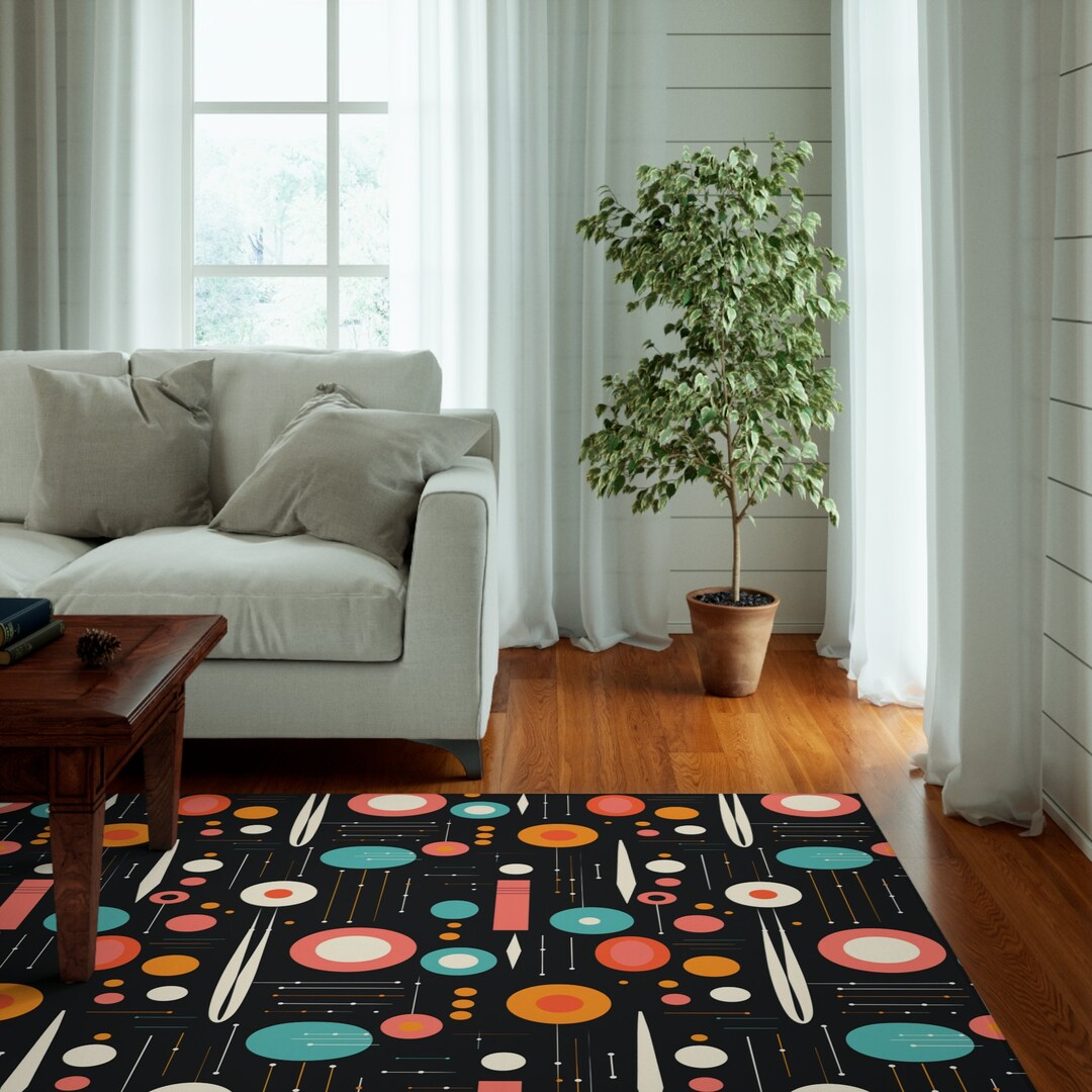 Mid Century Modern Rug Atomic Age Home Decor Rug Rugs for - Etsy