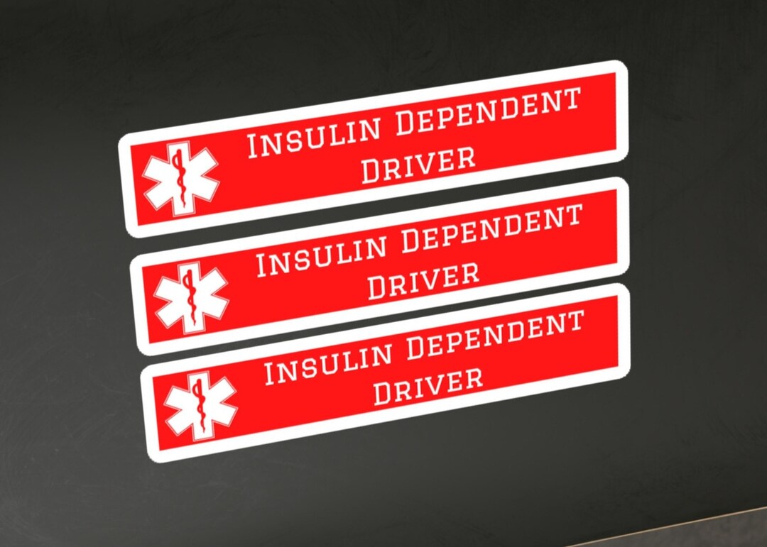 Medical Alert Insulin Dependent Driver, Passenger Alert Diabetes Sign ...