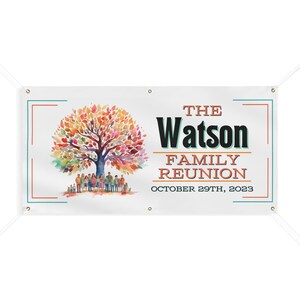 Personalized Family Reunion Banner, Family Reunion Sign, Family Tree ...