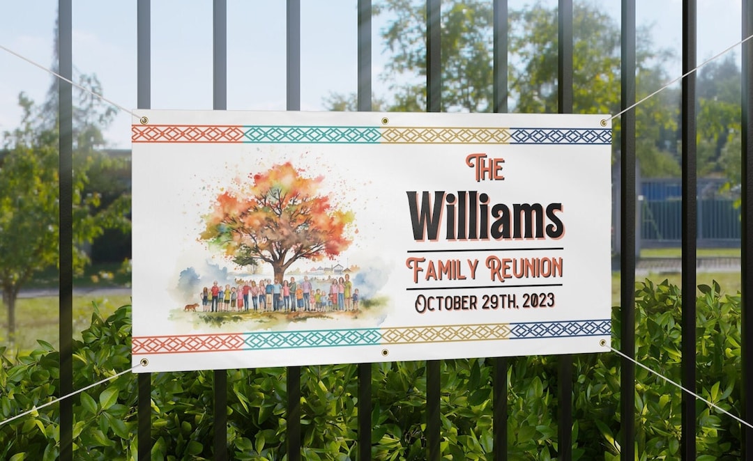Personalized Family Reunion Banner, Family Reunion Sign, Family Tree ...