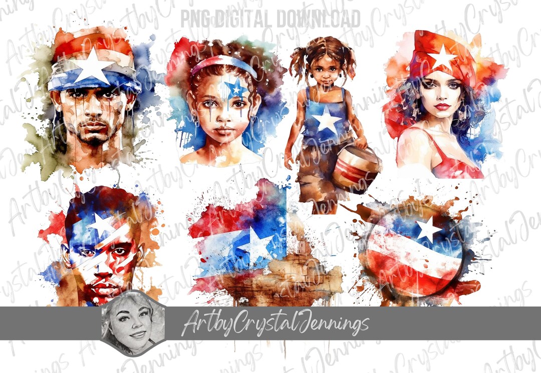 Watercolor Puerto Rico Designs, Puerto Rican T Shirt Design Instant ...