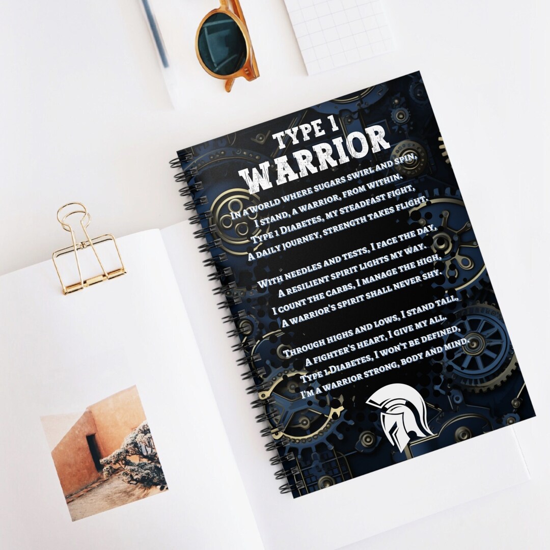 Type 1 Diabetes Warrior Spiral Notebook, Inspirational Diabetic Poem ...