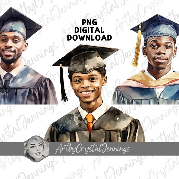 Black Man Graduating Clip Art - Etsy