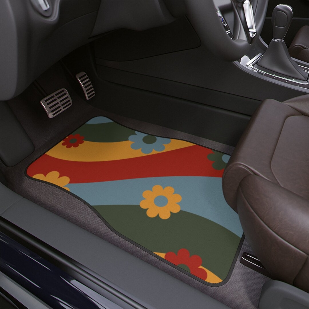 Wavy Flower Power Boho Hippie Car Accessory Floor Mats Retro - Etsy