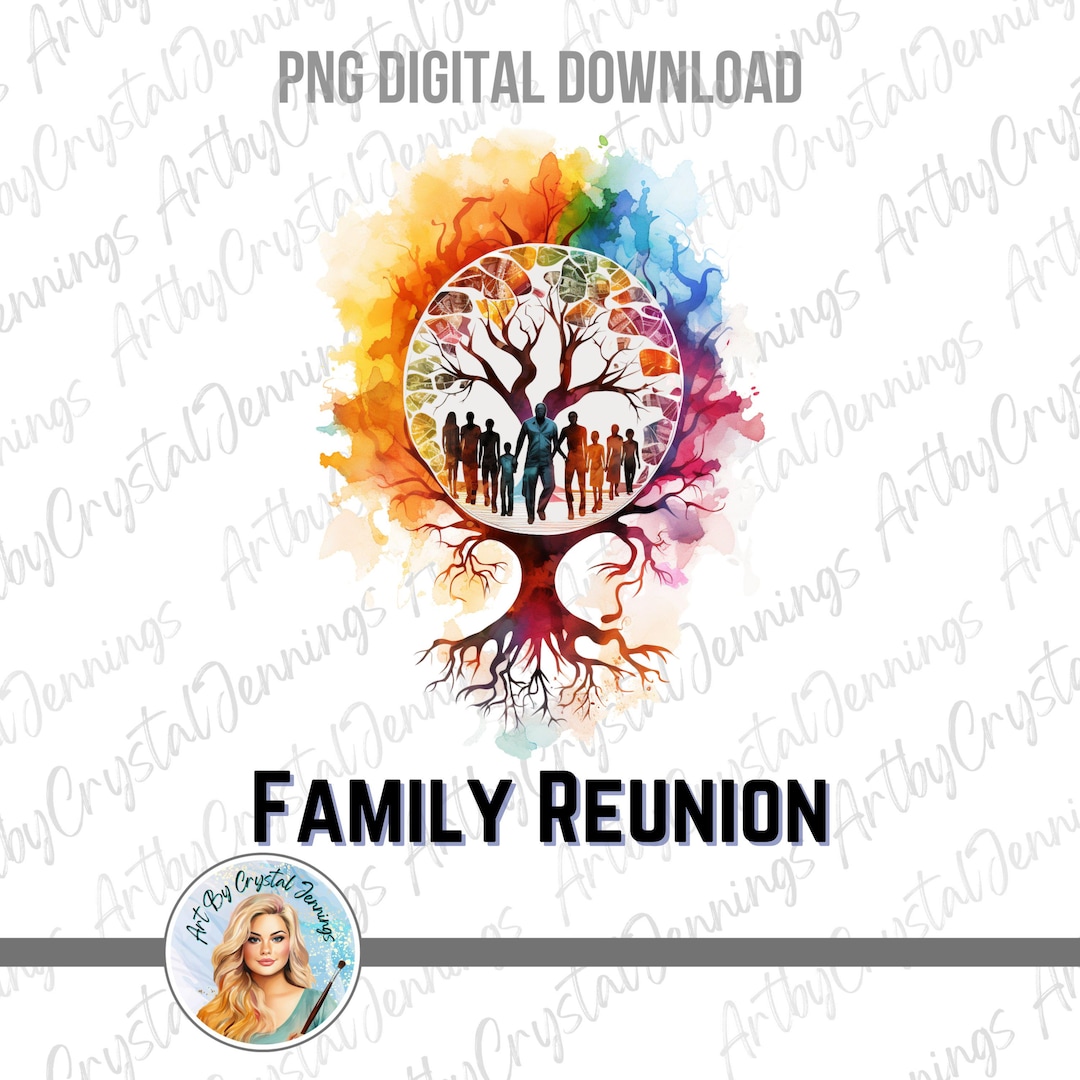 Family Reunion Tree PNG: Watercolor Design (digital Download) - Etsy