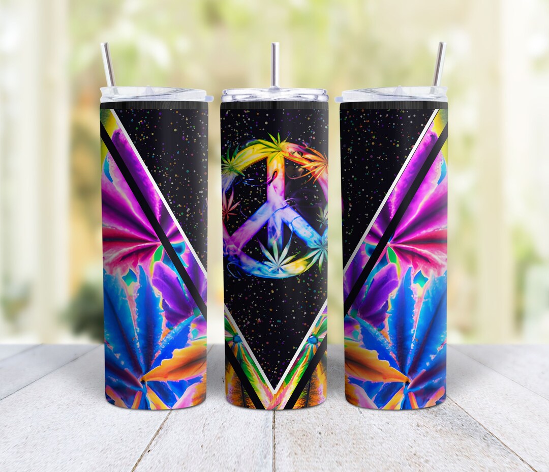 Peace Marijuana Tumbler Wrap PNG DIGITAL DOWNLOAD, Sublimation Design ...