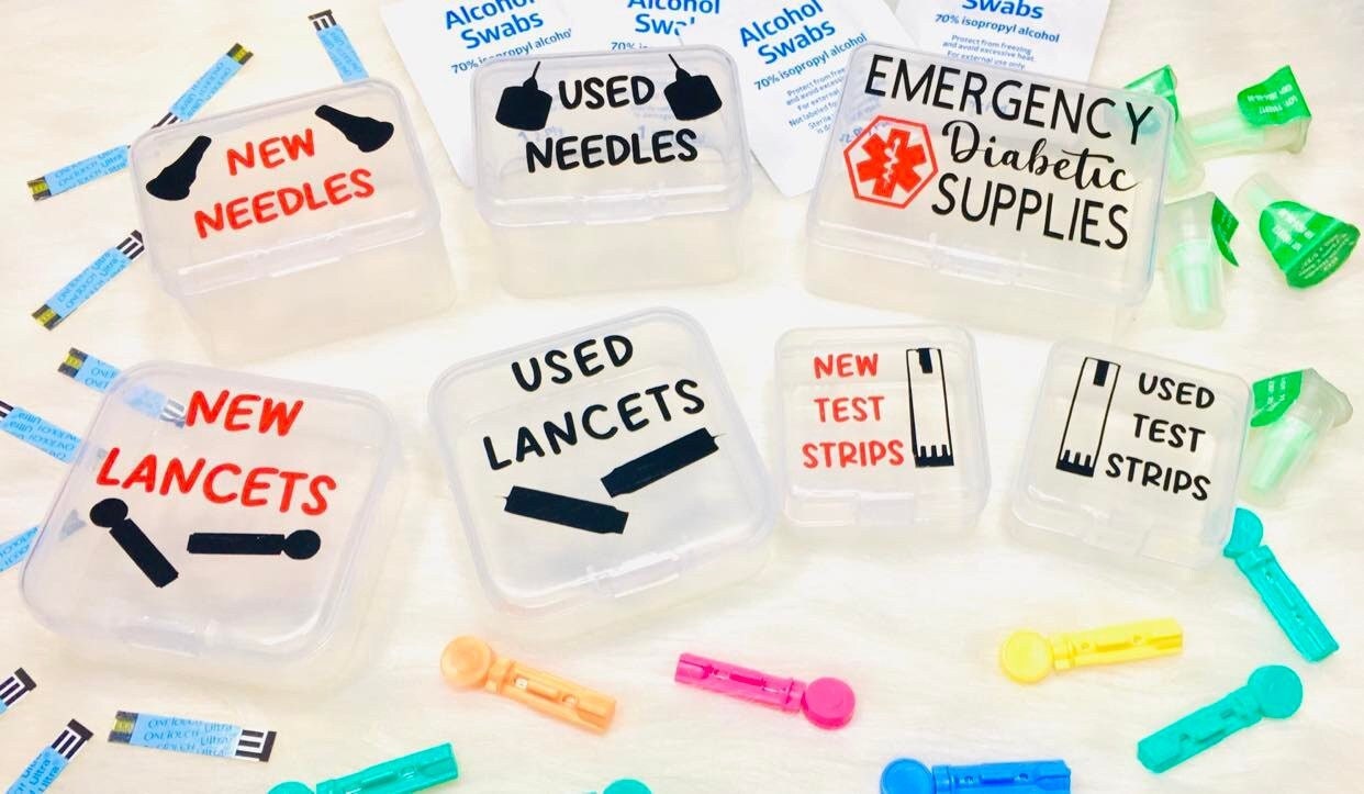 Small Diabetic Supply Storage Containers for Lancets Needles - Etsy UK
