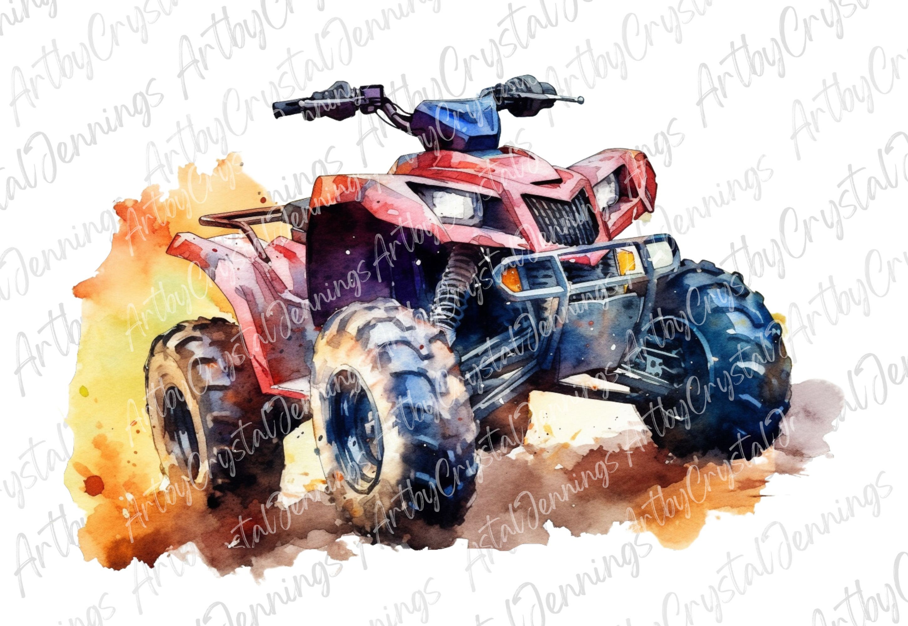 Watercolor ATV Clipart: 4 Wheeler PNG Designs (digital Download) - Etsy