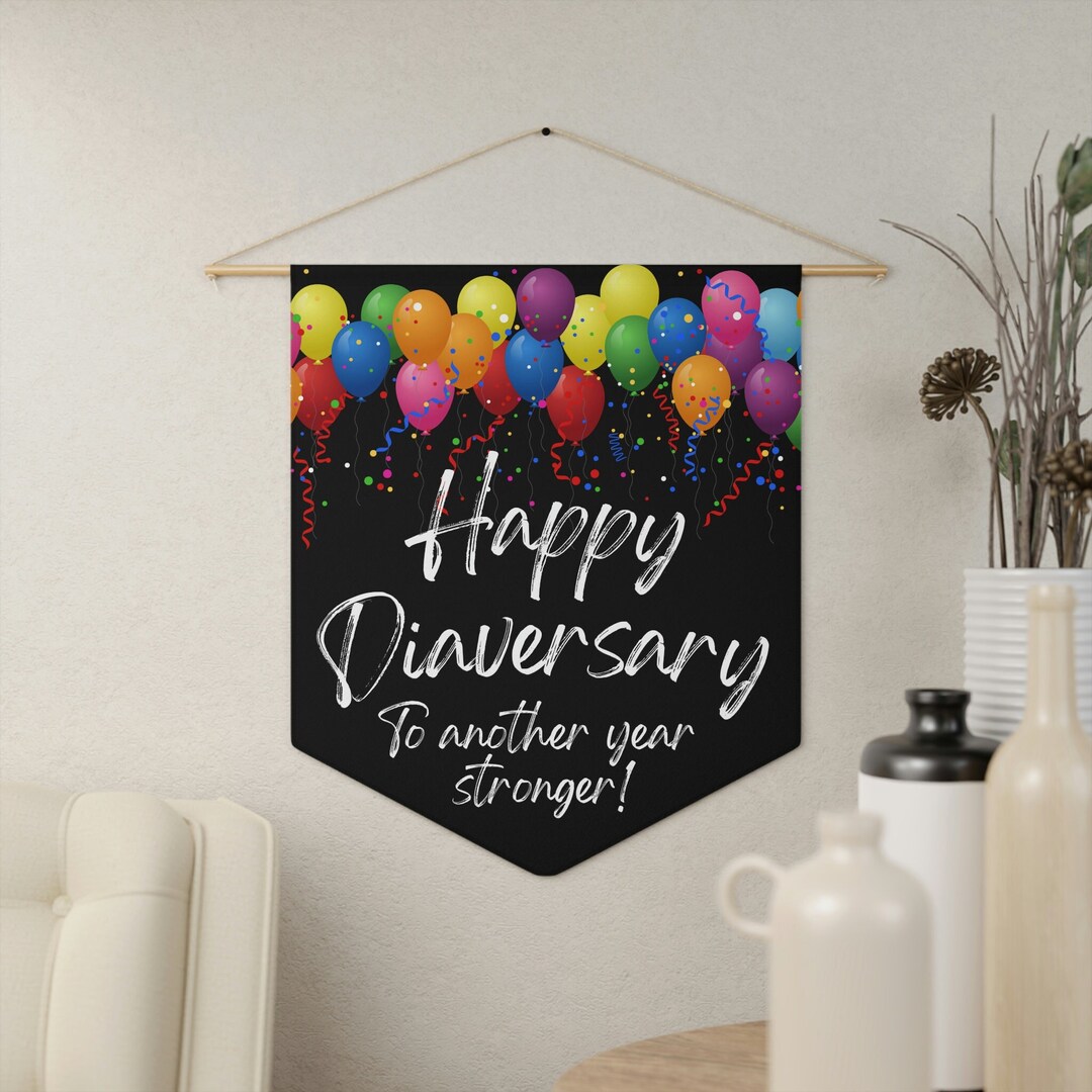Happy Diaversary Banner, Diabetes Pennant, Type 1 Diabetes Sign, Type 2 ...