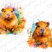 Colorful Capybara Design, Watercolor Animal Instant Download, Capybara ...
