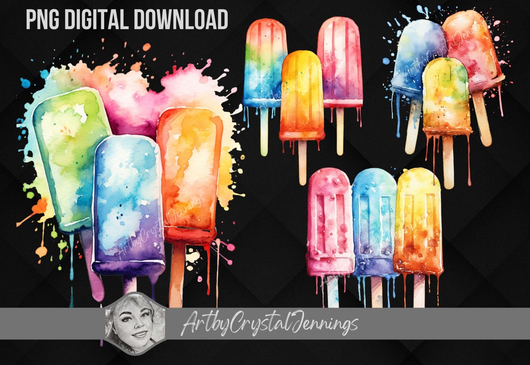 Summer Popsicle Design, Watercolor Popsicle T Shirt Design, Popsicle ...