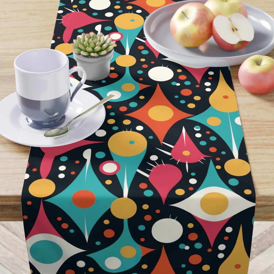 Mid Century Modern Table Runner, Retro Kitchen Decor, Vintage Inspired ...