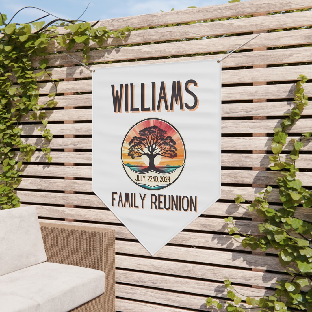 Large Personalized Family Reunion Pennant Sign, Family Gathering Banner ...