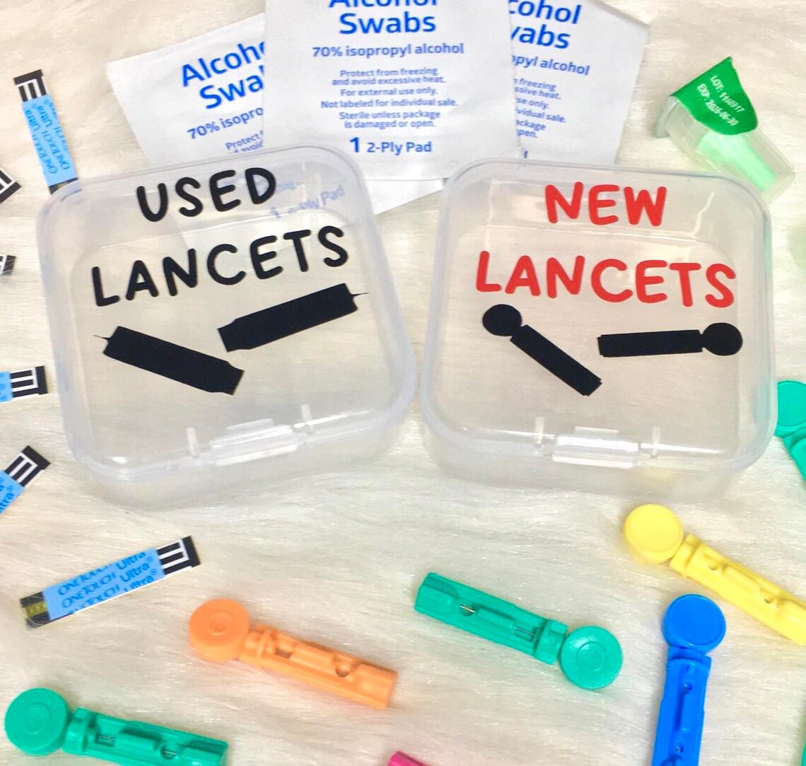 Small Diabetic Supply Storage Containers for Lancets Needles - Etsy UK