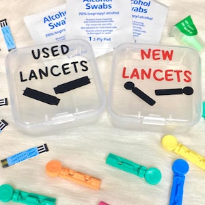 Small Diabetic Supply Storage Containers for Lancets, Needles, Test ...