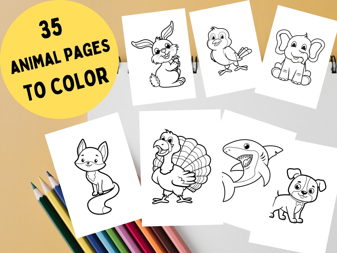 35 Printable Cute Animal Coloring Pages | Easy Fun Coloring Book ...