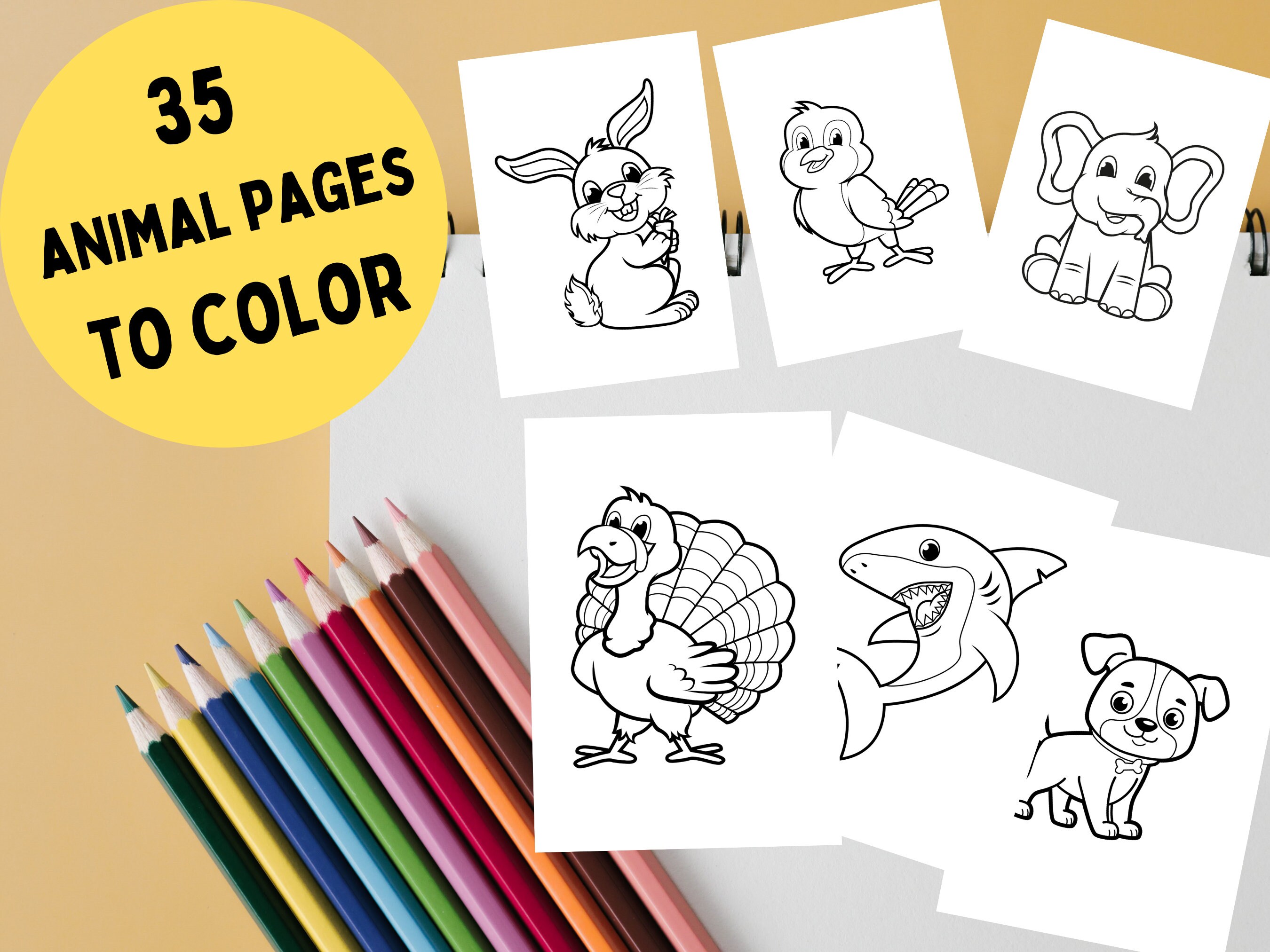 35 Printable Cute Animal Coloring Pages | Easy Fun Coloring Book ...