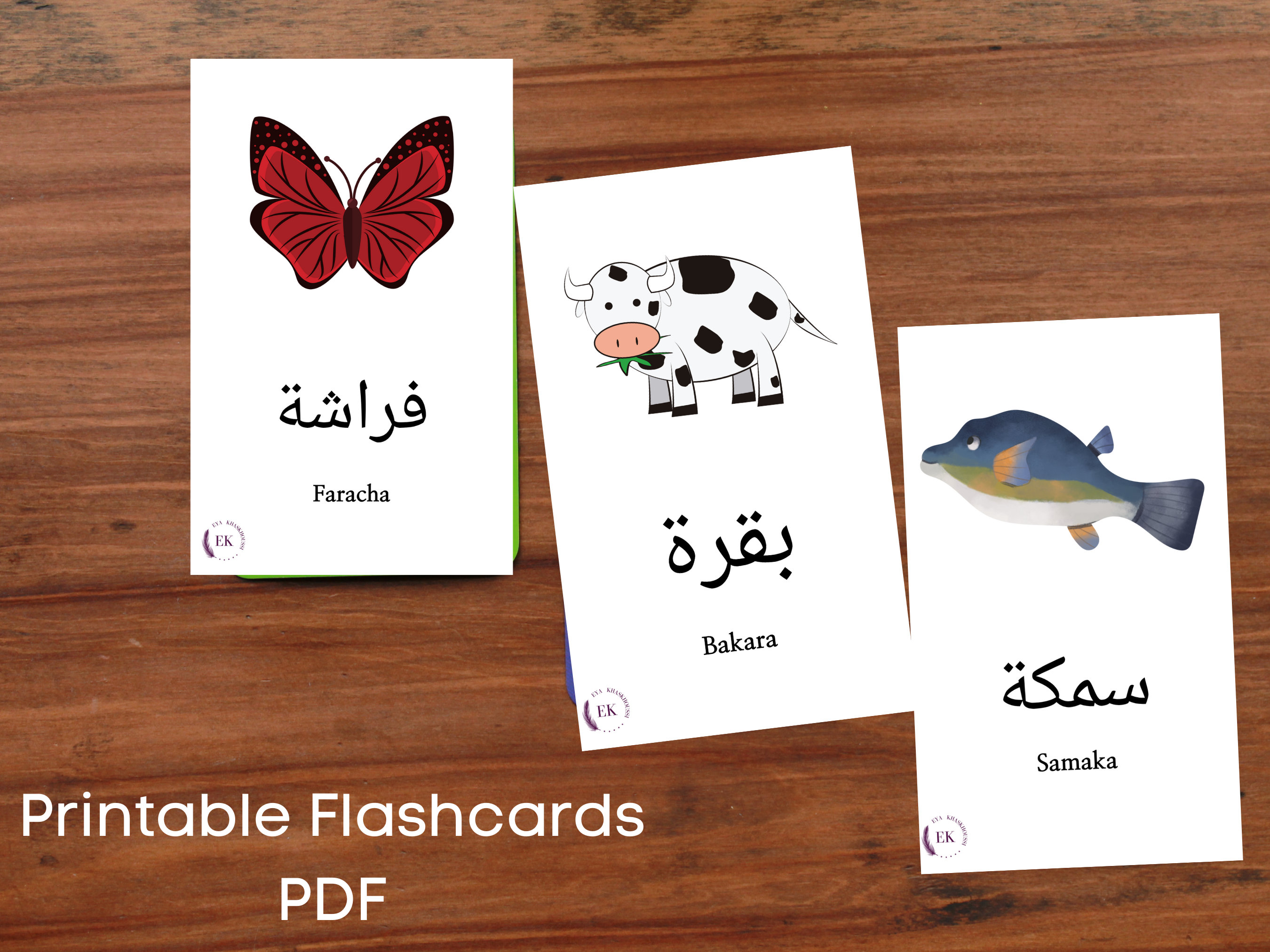 30 Arabic Vocabulary Animals Flashcards, Arabic Pronunciation, Arabic ...