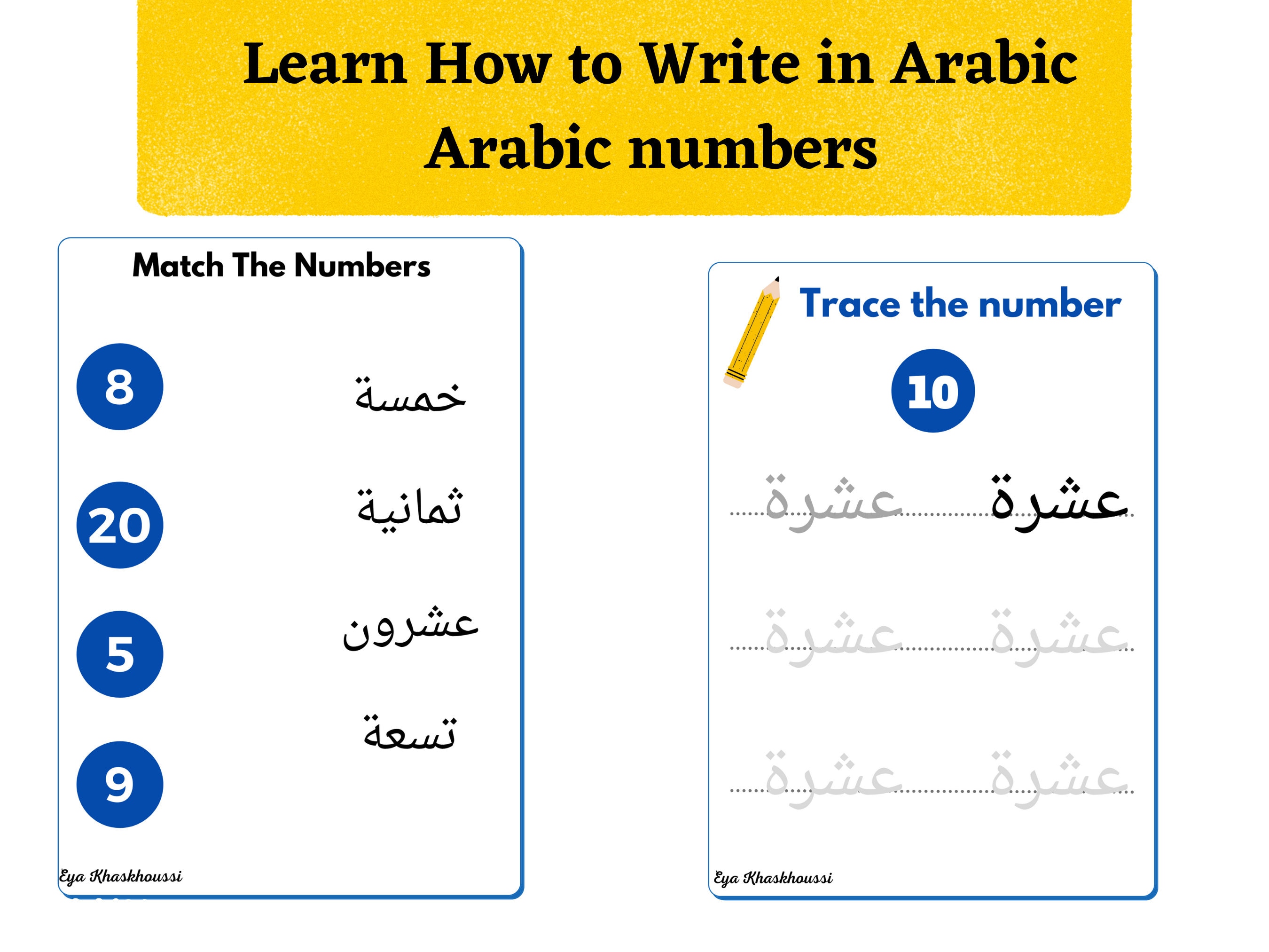 22 Printable Trace the Arabic Numbers Worksheets. Handwriting Practice ...