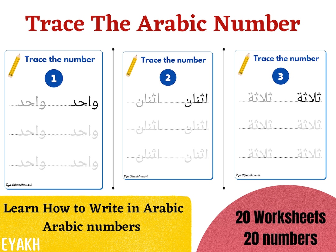 22 Printable Trace the Arabic Numbers Worksheets. Handwriting Practice ...
