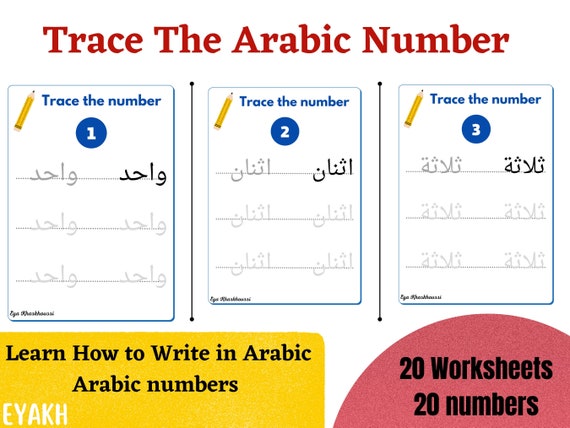 22 Printable Trace the Arabic Numbers Worksheets. Handwriting | Etsy