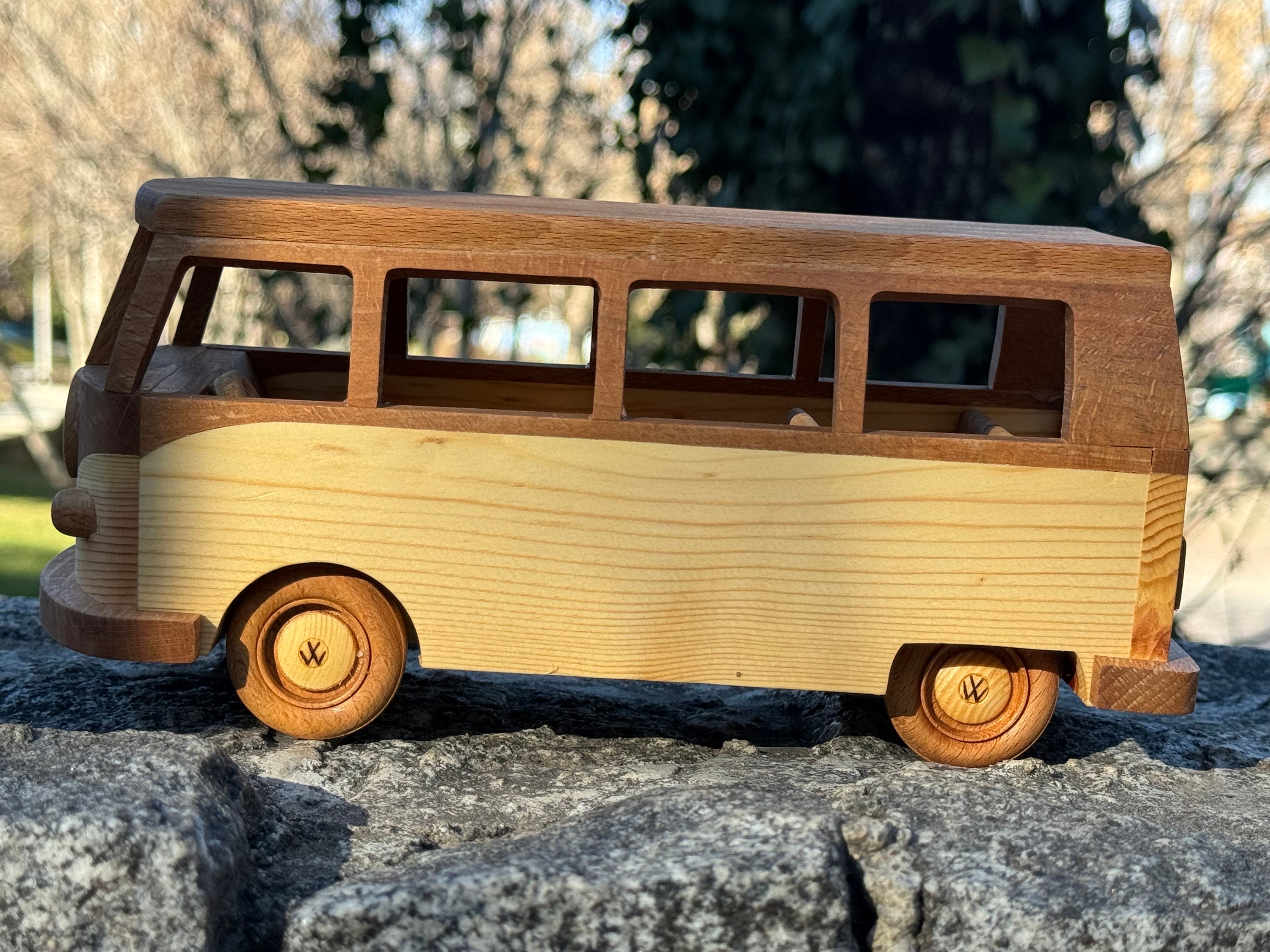 Volkswagen Camper Van Wooden Toy,vw Hippie Caravan, Vw Wooden Bus Toy ...