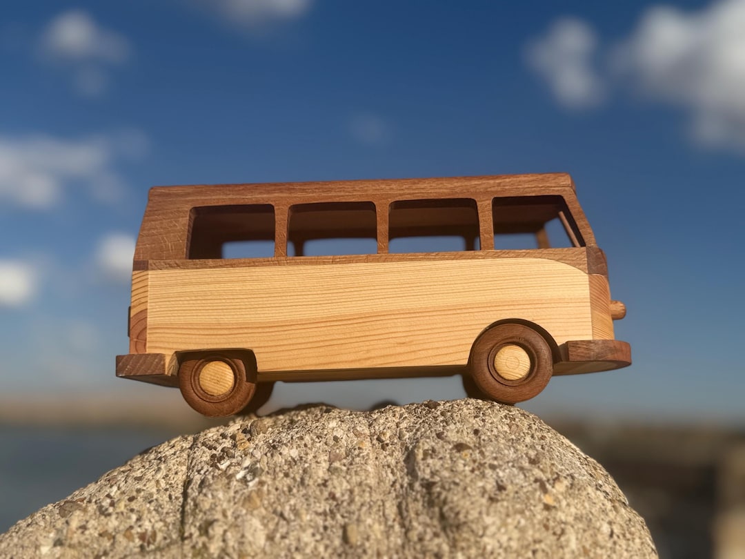 Wooden Camper Van Toy, Hippie Caravan,wooden Bus Toy, Type 2 Bus,wooden ...
