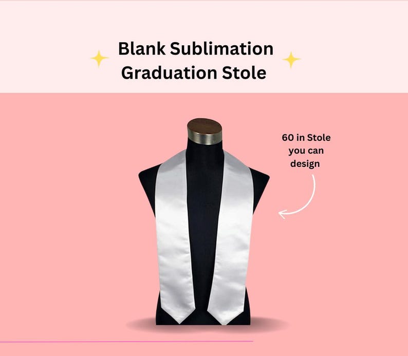 Graduation Stoles Sublimation Blank High School, College, or Preschool ...