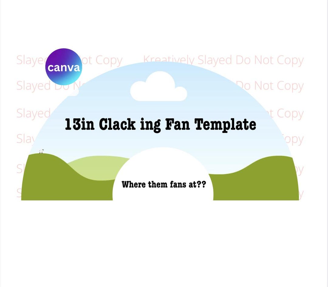 13 Inch Clacking Fan Template | Clacking Fan| Where Them Fans At? - Etsy