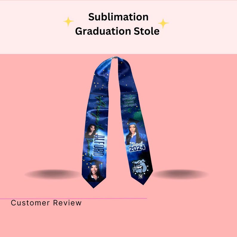 Graduation Stoles Sublimation Blank High School, College, or Preschool ...
