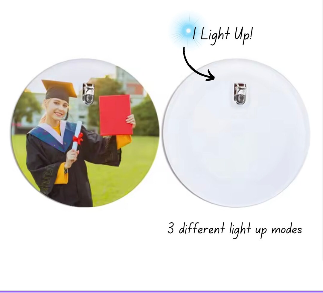 Light up Sublimation Glass Pin Badge Glass Pin Sublimation Button ...