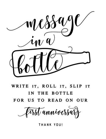 Message in a Bottle, Wedding Décor, Wedding Prints, Wedding Signs ...
