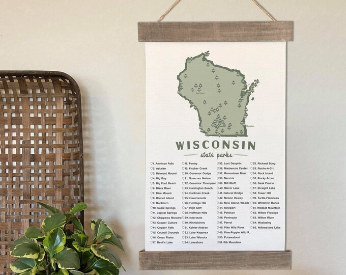 Wisconsin State Parks Map - Etsy