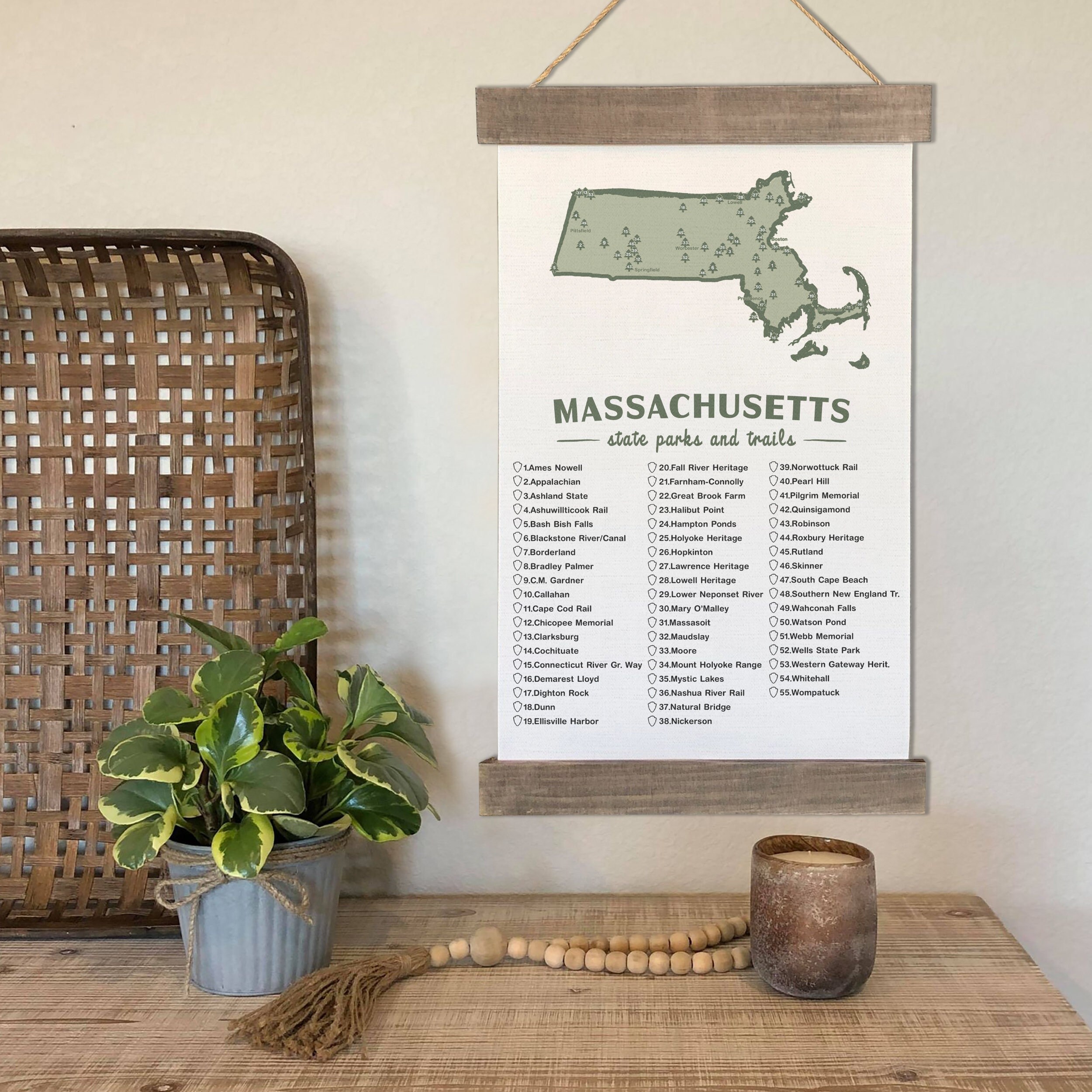 Massachusetts State Park Checklist Map MA Check List A Hiking - Etsy Canada