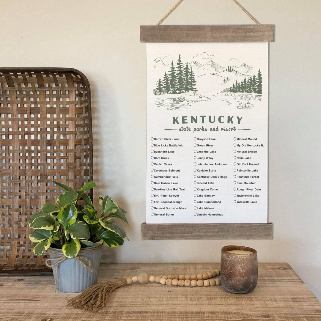 KY State Park Checklist Poster, Kentucky Camping Gifts for the Travels ...