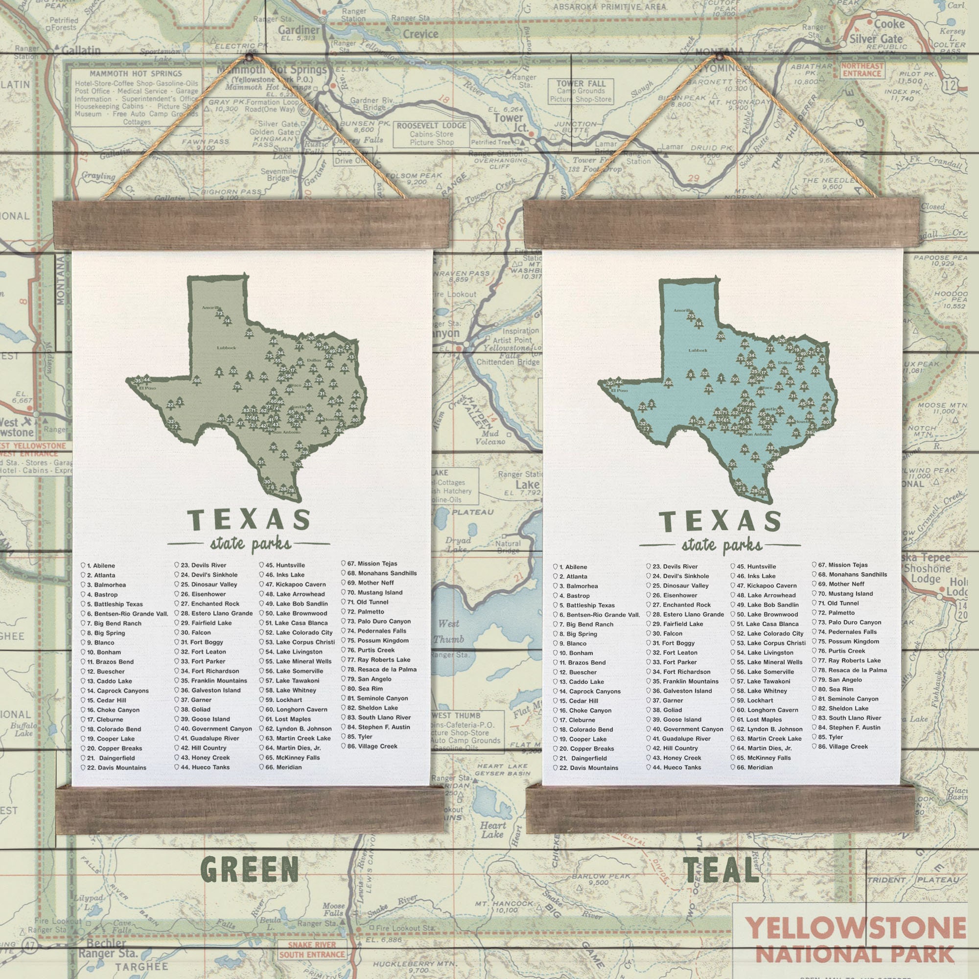 Kansas State Park Checklist Map KS Wall Art Your Bucket List - Etsy