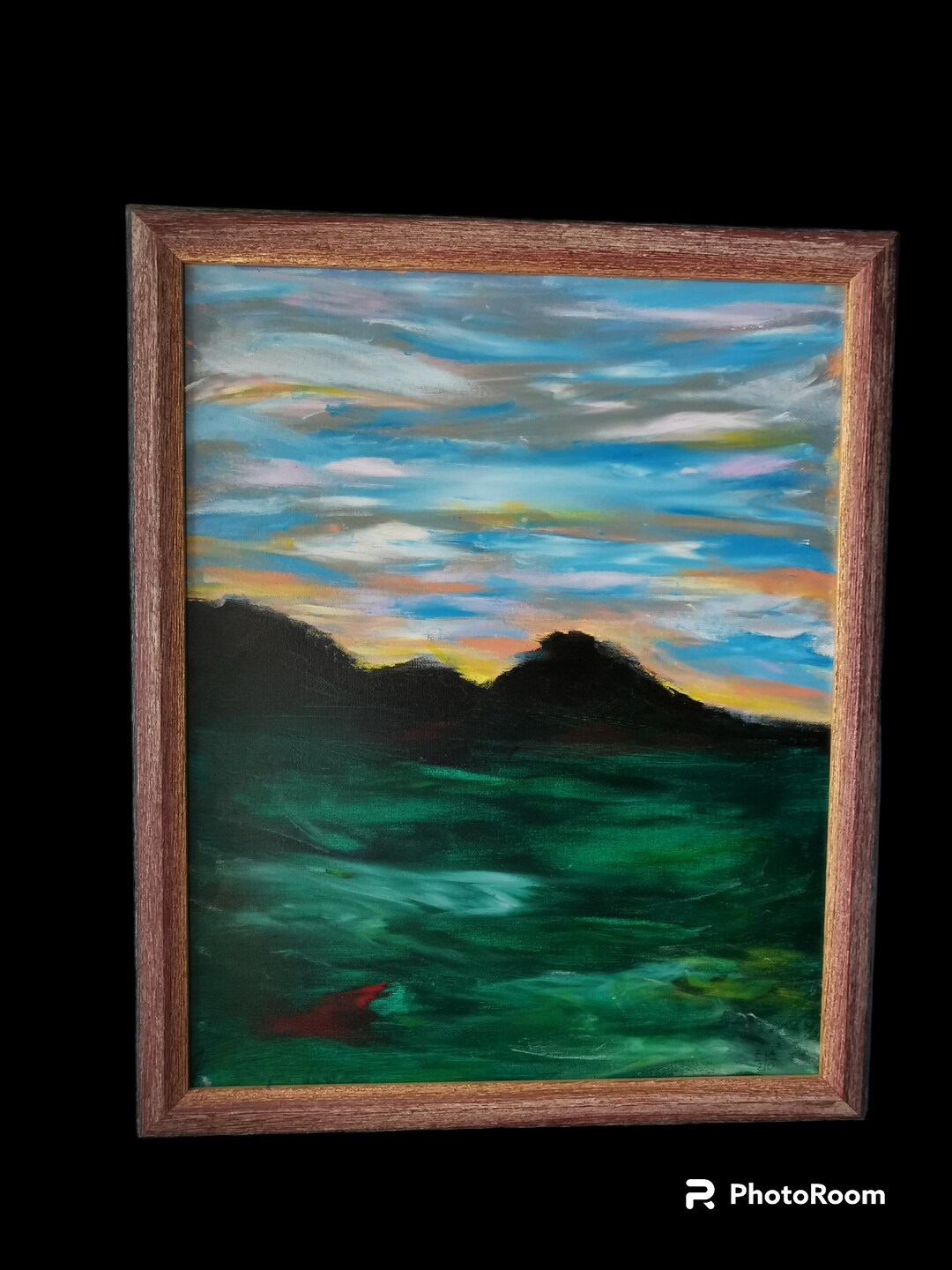 Contemporary Landscape Painting. Title: Red Rabbit', Handpainted by ...