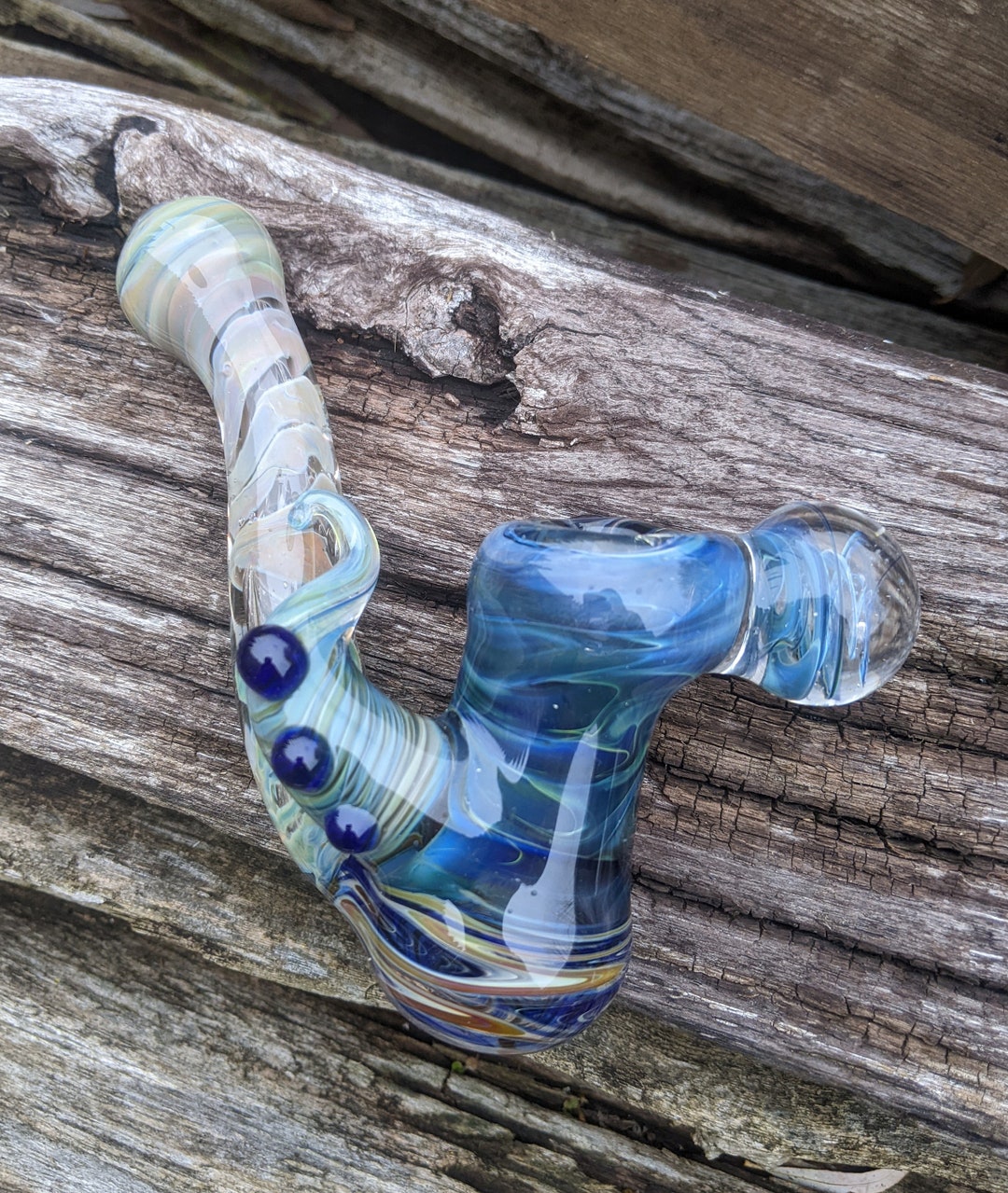 Hand Blown Glass Sherlock Pipe - Etsy